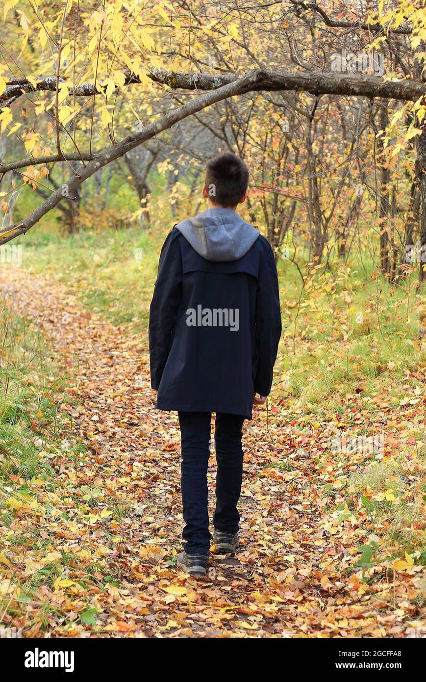 Lonely teenager by tree hi-res stock photography and images - Alamy