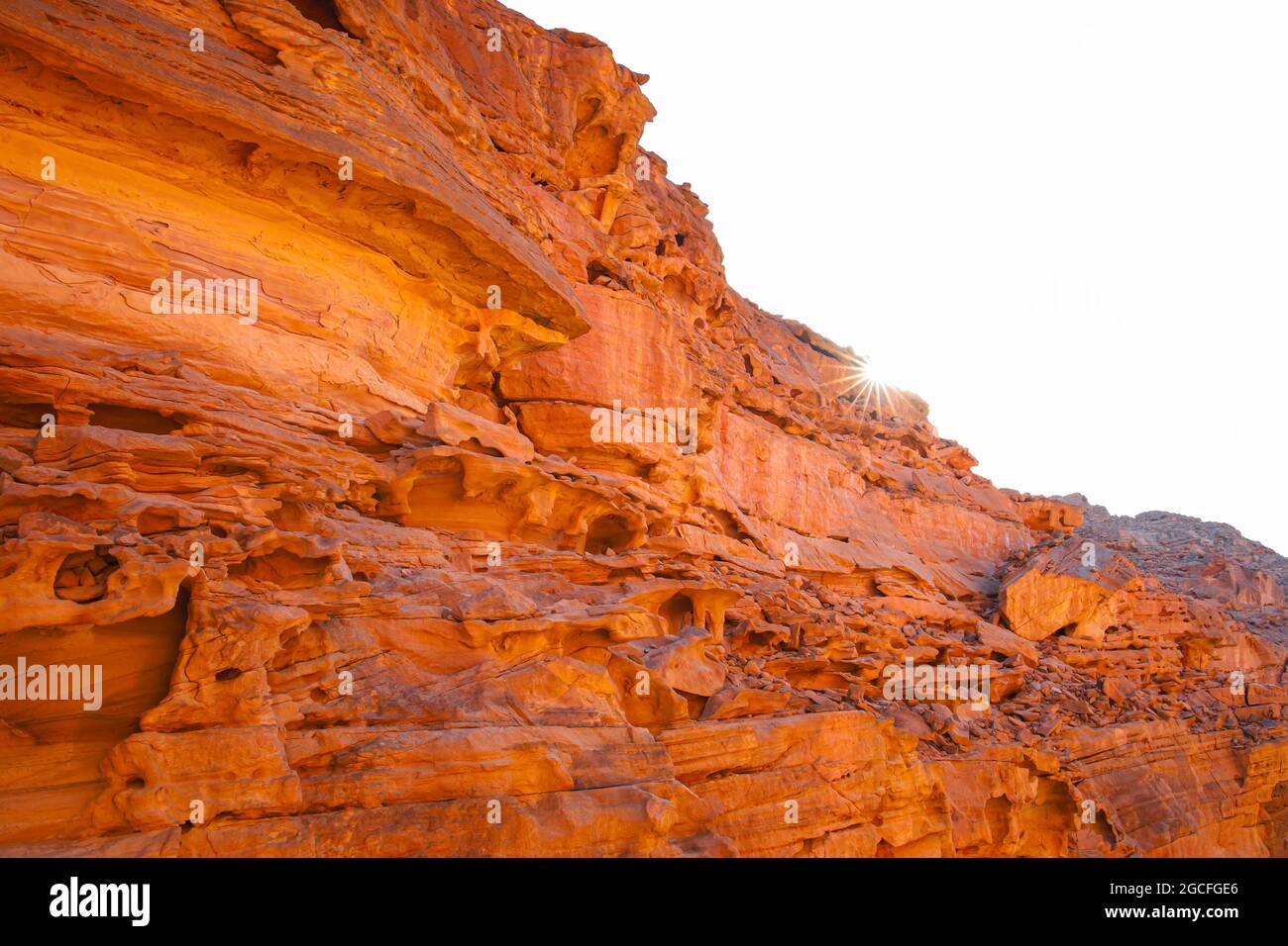 red stone mountain which is located in a deserted canyon Stock Photo ...