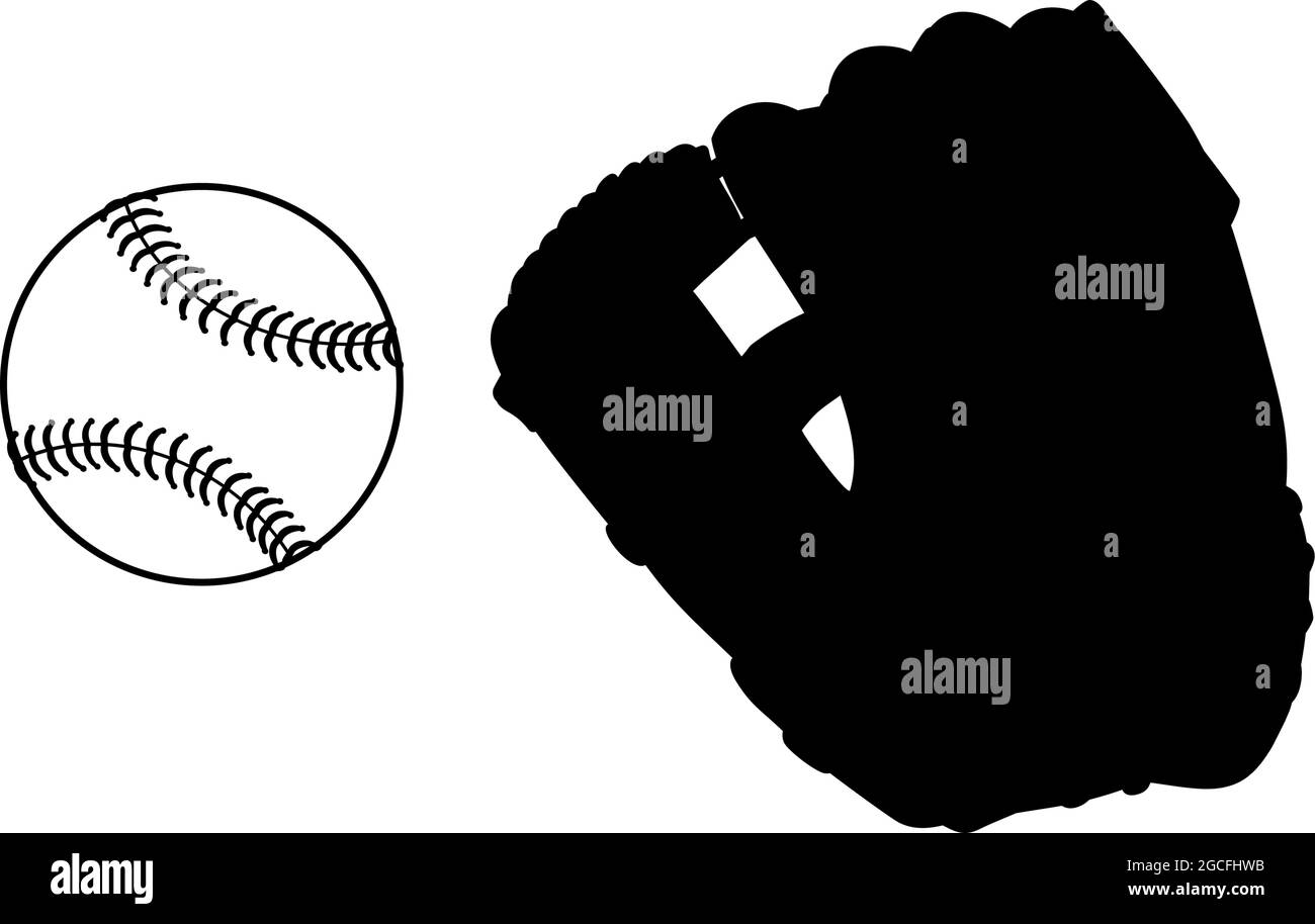 Baseball Glove Silhouette Vector