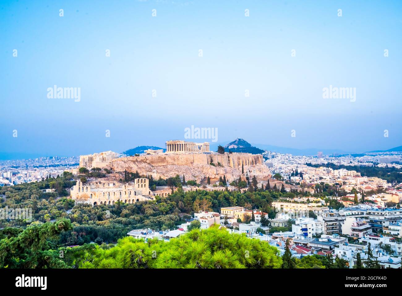 Acropolis from the Filopappos hill in Athens, Greece Stock Photo - Alamy