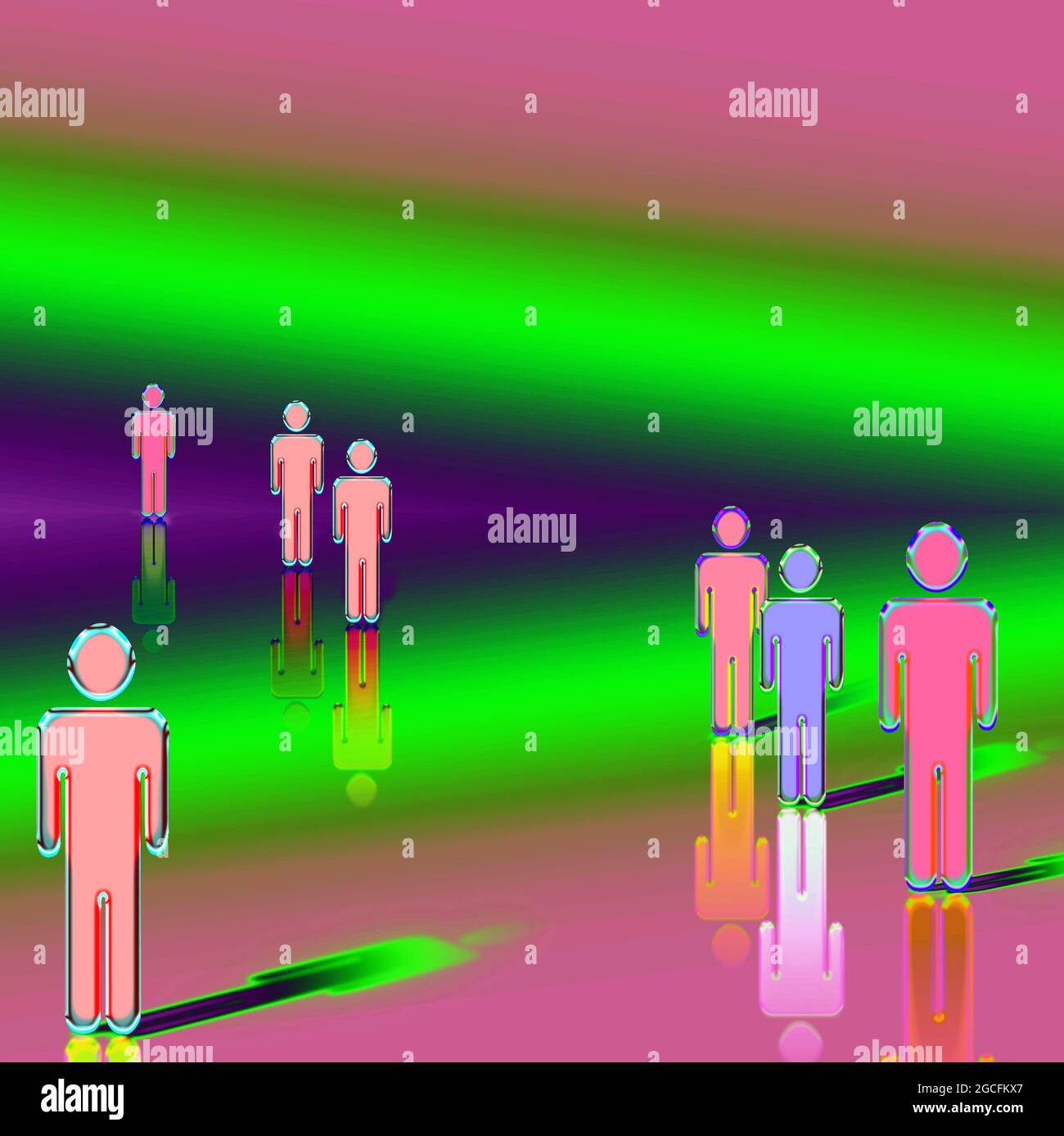 Group of people. Colorful figures. 3D rendering Stock Photo - Alamy
