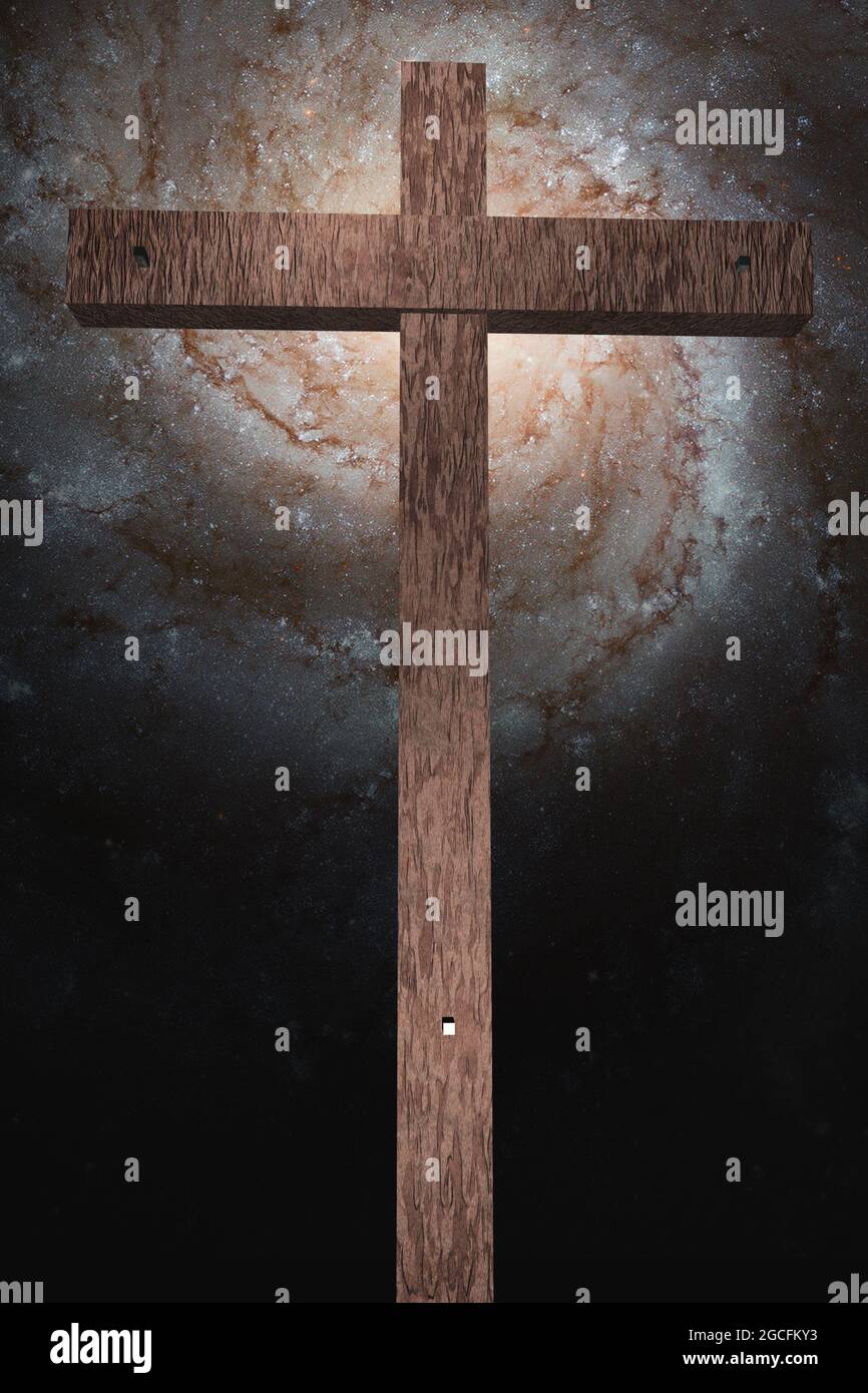 Cross in space. 3D rendering Stock Photo - Alamy