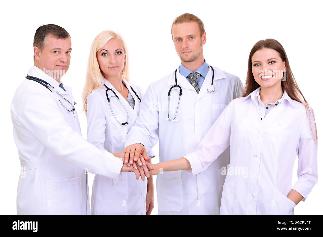 Medical workers isolated on white Stock Photo - Alamy