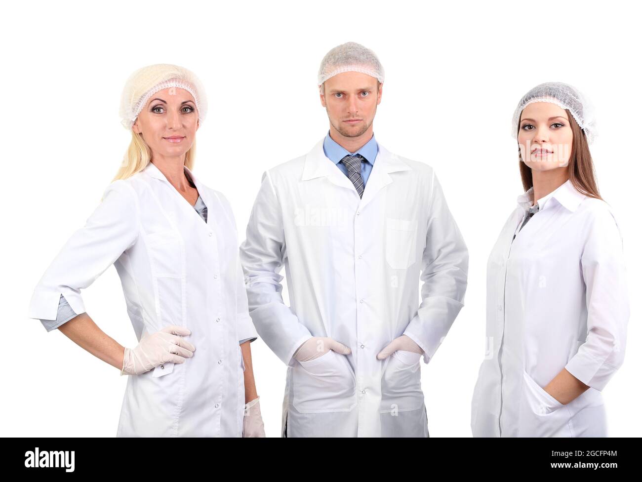 Medical workers isolated on white Stock Photo - Alamy