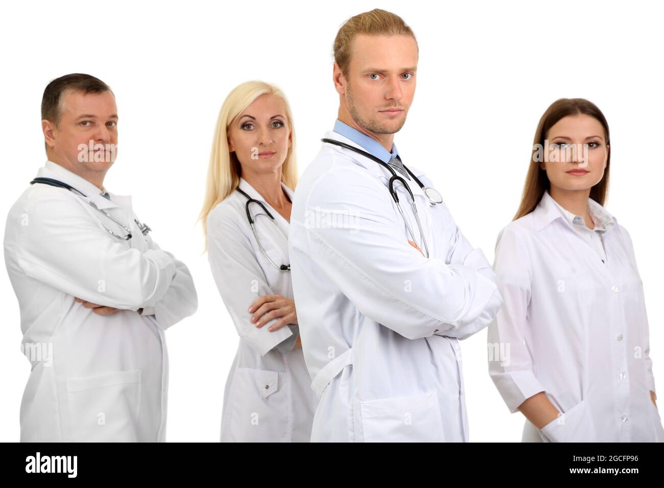 Medical workers isolated on white Stock Photo - Alamy
