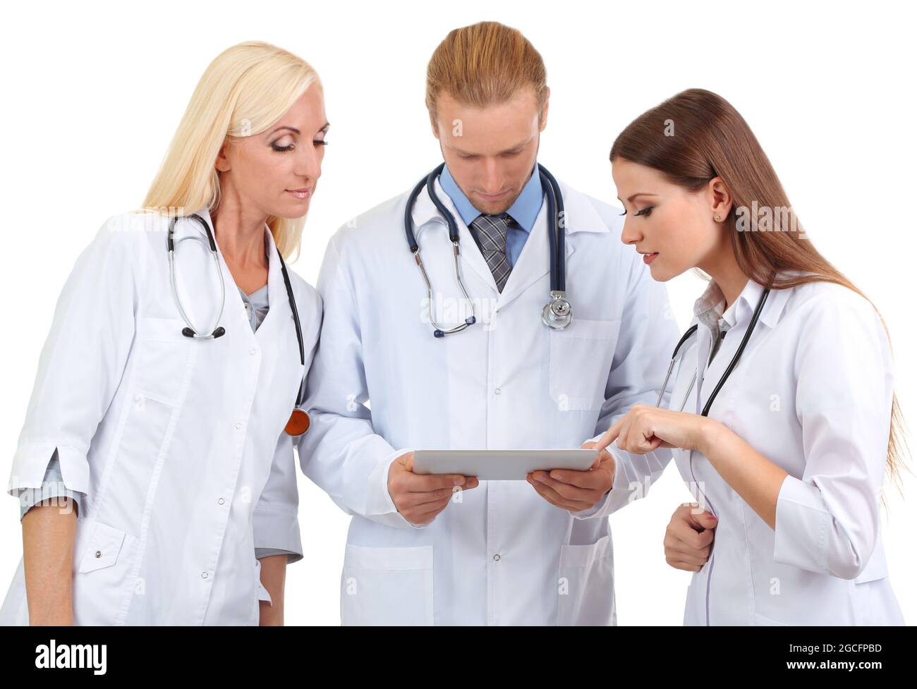 Medical workers isolated on white Stock Photo - Alamy