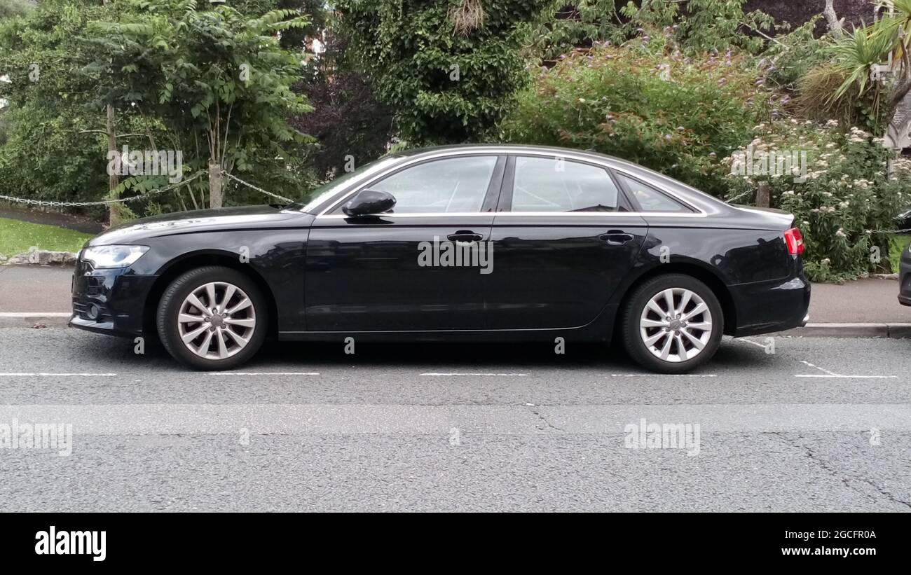 A 2013 Audi A6 TDi car parked up in Torquay, Devon, England, UK Stock ...