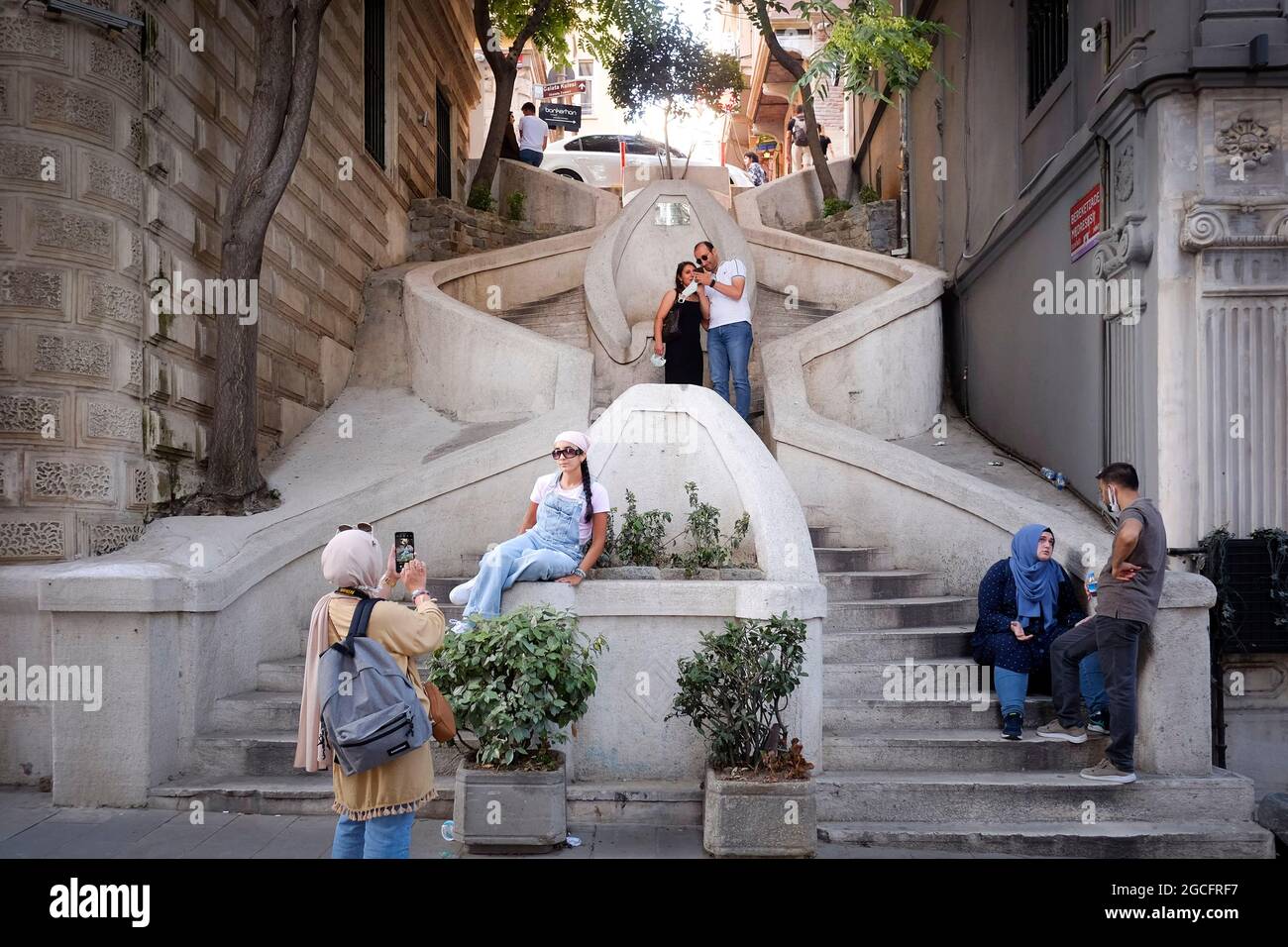 Istanbul, Istanbul, Turkey. 8th Aug, 2021. Kamondo Stairs, a famous ...
