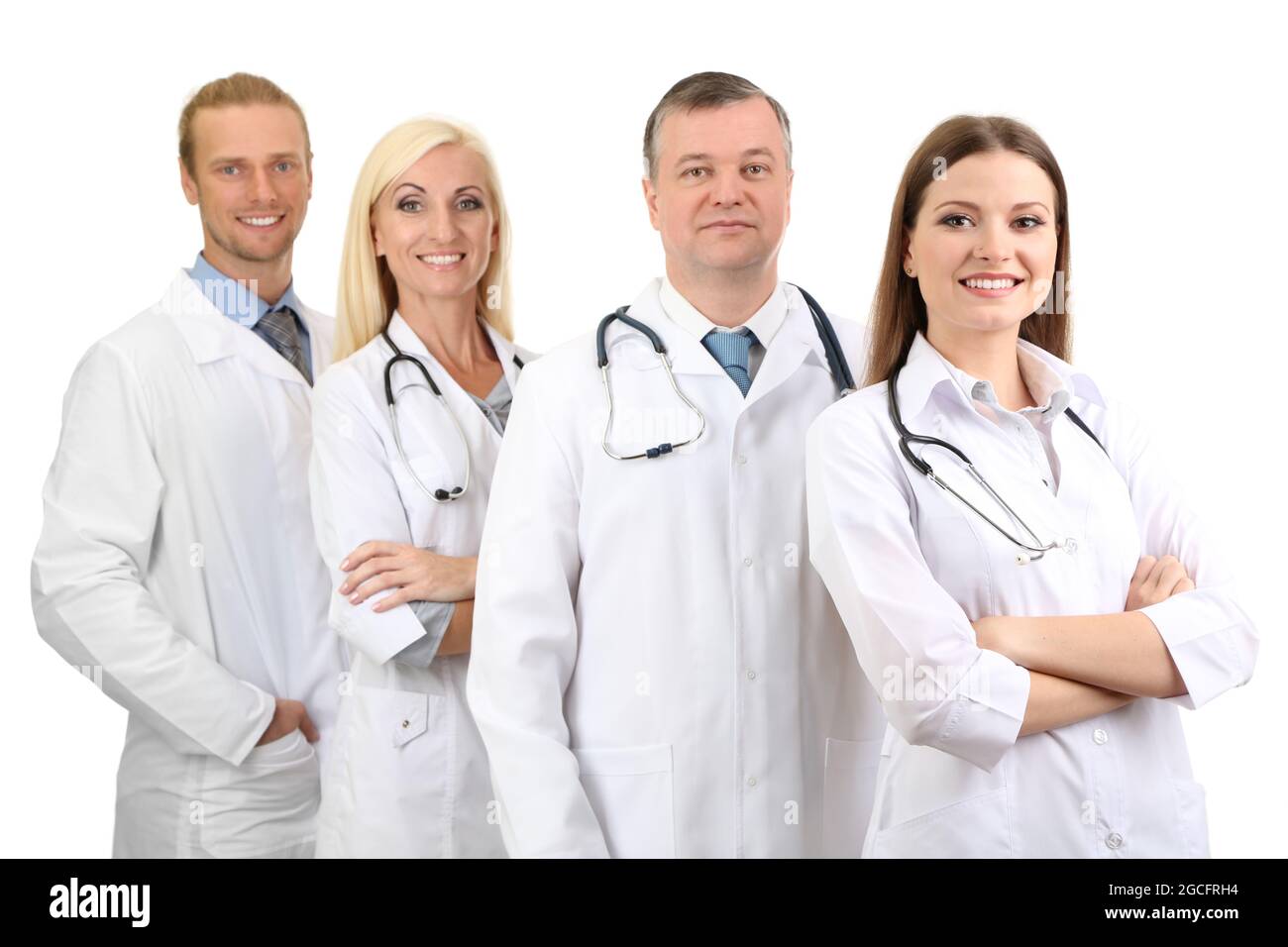 Medical workers isolated on white Stock Photo - Alamy