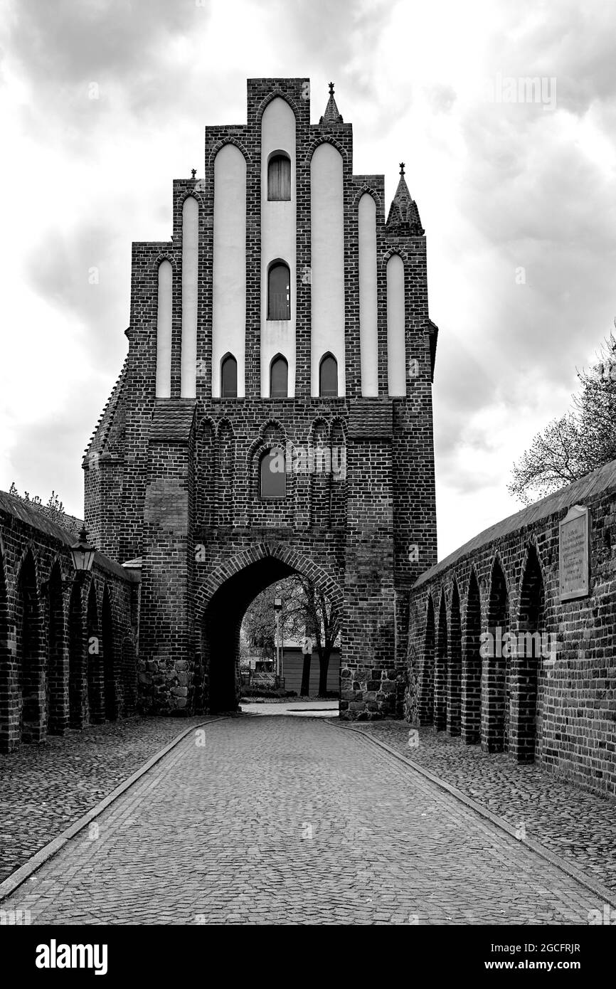 Medieval fortification city gate Black and White Stock Photos & Images ...