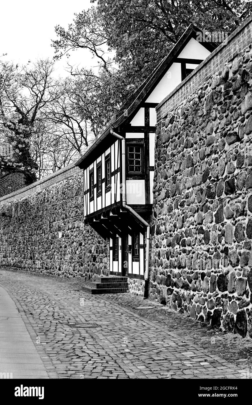 Medieval fortification an building in Neuebrandemburg in Germany ...