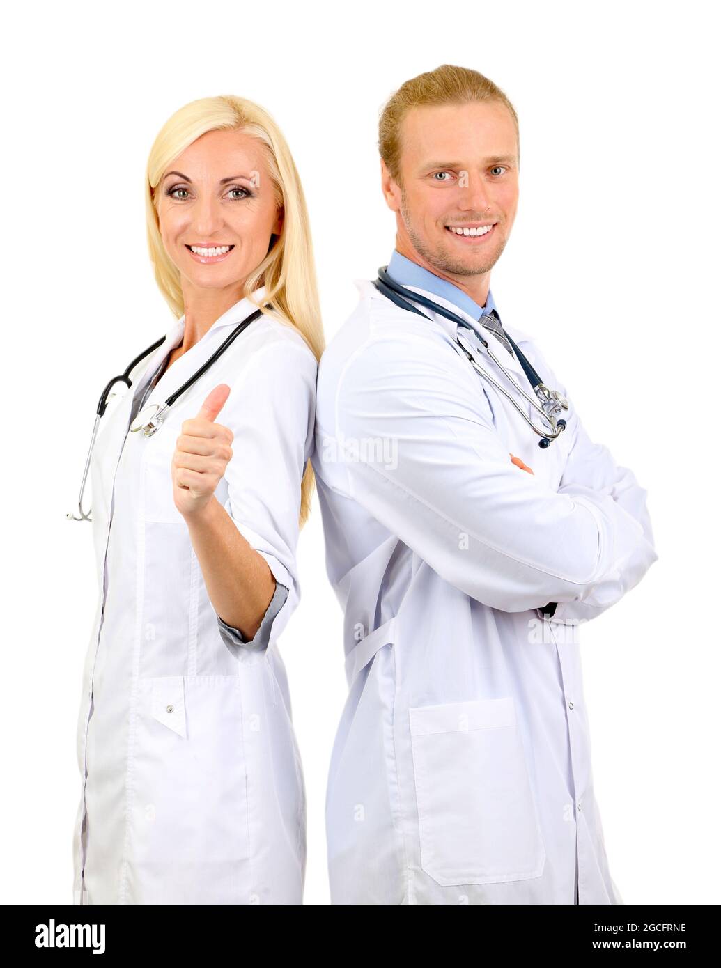 Medical workers isolated on white Stock Photo - Alamy