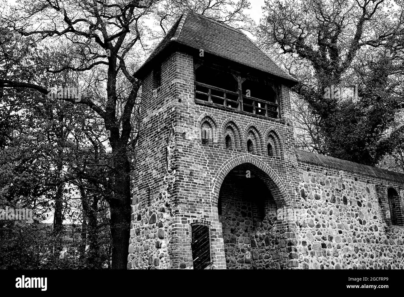 Medieval fortification city gate Black and White Stock Photos & Images ...