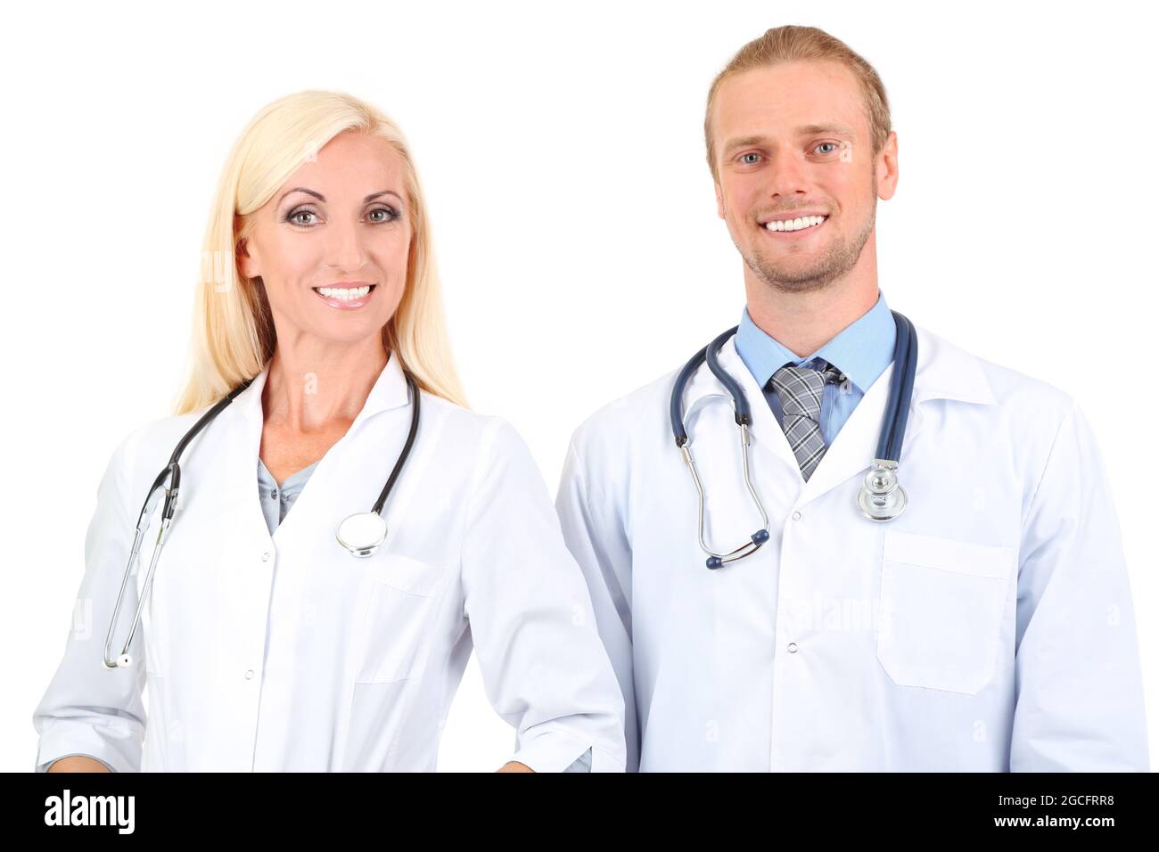 Medical workers isolated on white Stock Photo - Alamy