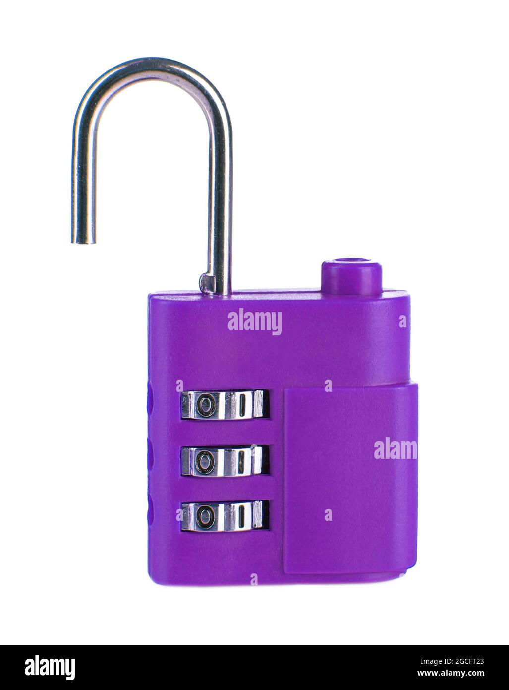 Purple padlock isolated on white Stock Photo - Alamy