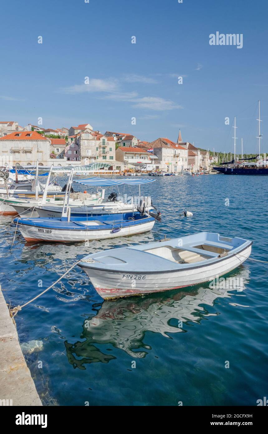 Picturesque old town of Milna. Milna is situated on west coast of Brac ...