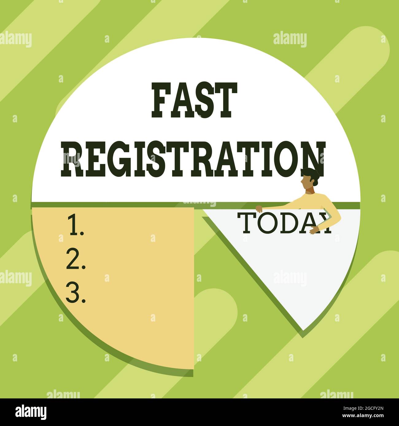 Hand writing sign Fast Registration. Word Written on Quick method of ...