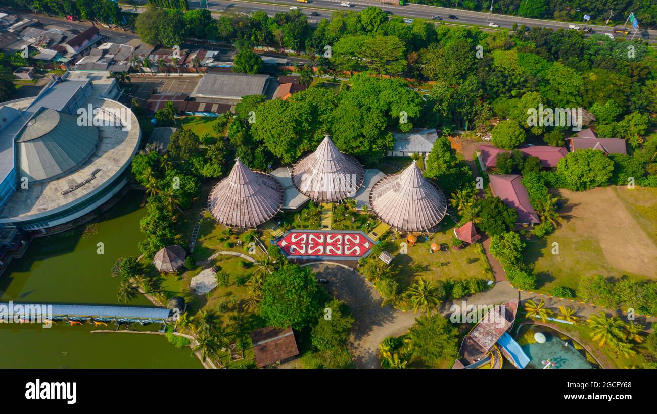 Aerial view of Taman Mini Indonesia Indah as National Landmark in ...
