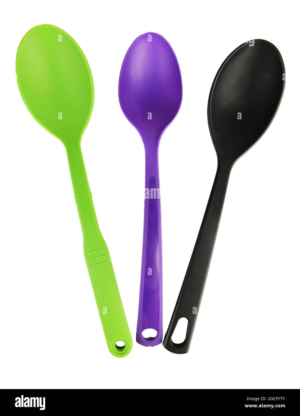 Plastic kitchen utensils isolated on white Stock Photo - Alamy