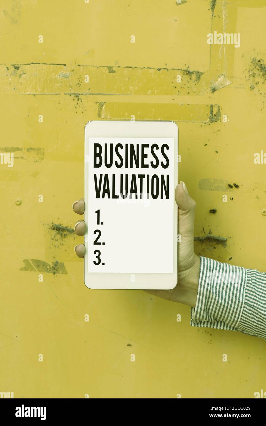 Text sign showing Business Valuation. Word for determining the economic ...