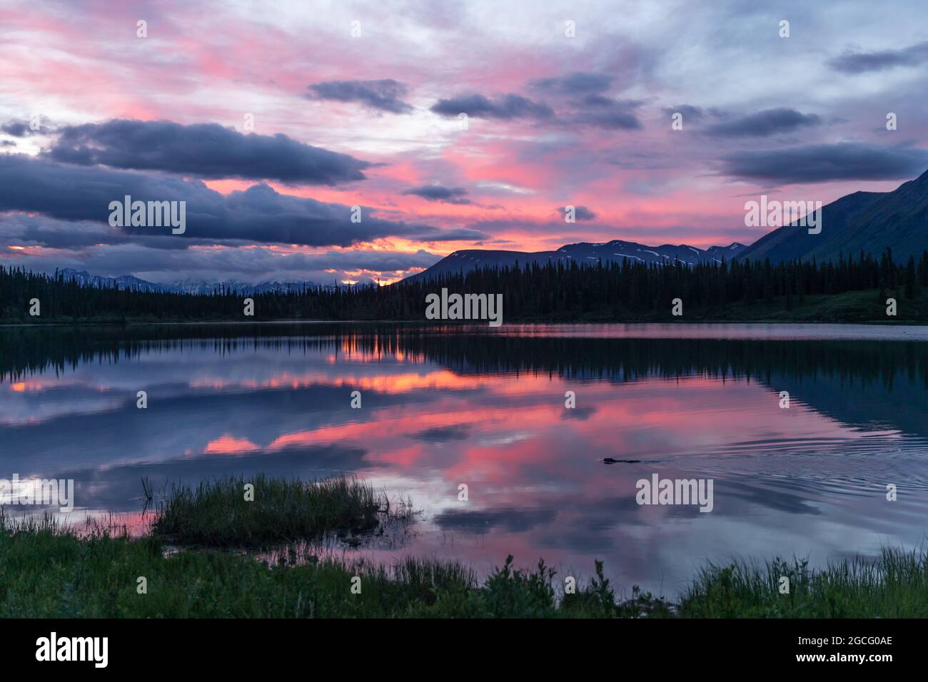 Sunset Sky at 3am in Alaska Stock Photo - Alamy