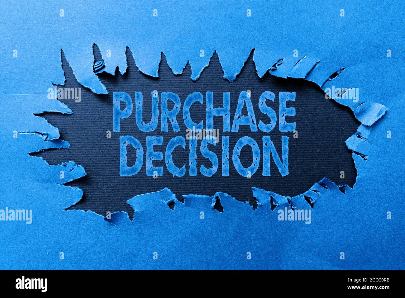 Text sign showing Purchase Decision. Word for process that leads a ...