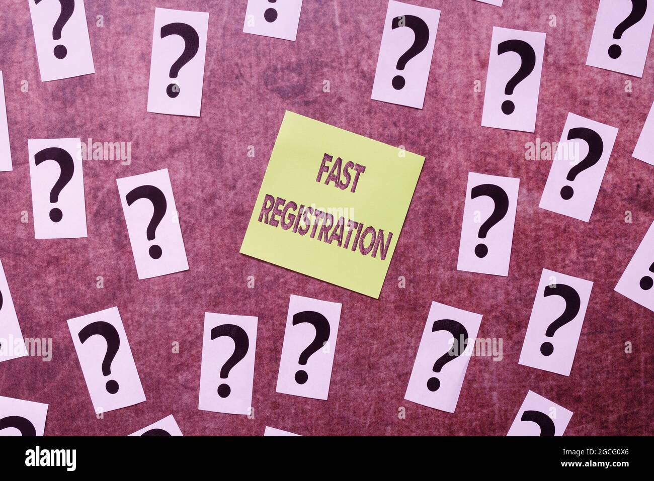 Hand writing sign Fast Registration. Concept meaning Quick method of ...