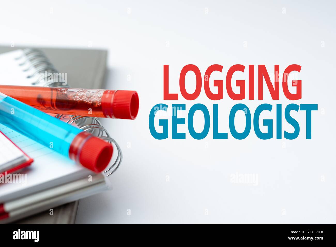 Hand writing sign Logging Geologist. Internet Concept Layout and ...