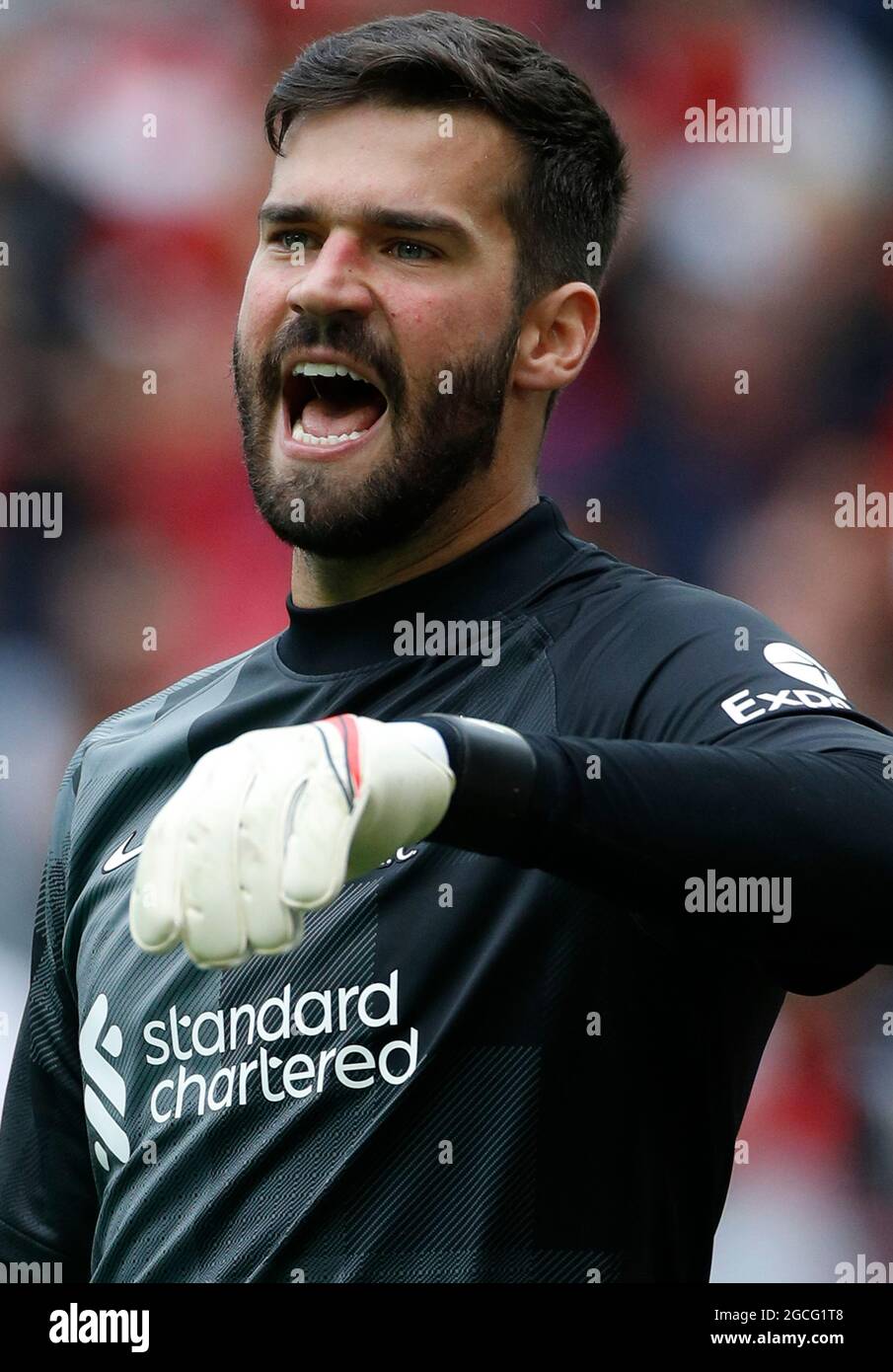 Liverpool, England, 8th August 2021. Alisson Becker of Liverpool during ...