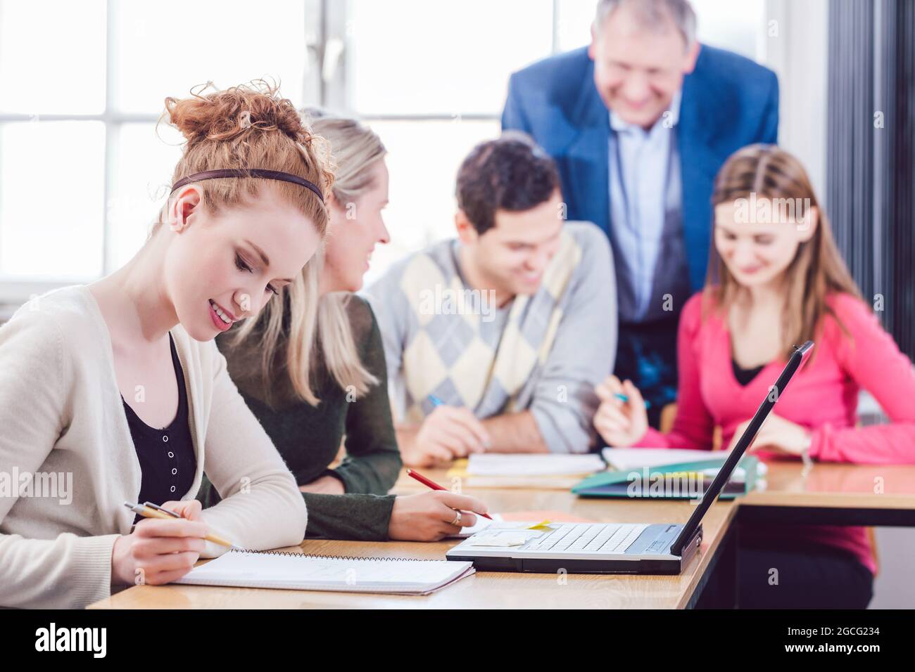 College students having teamwork learning together Stock Photo - Alamy