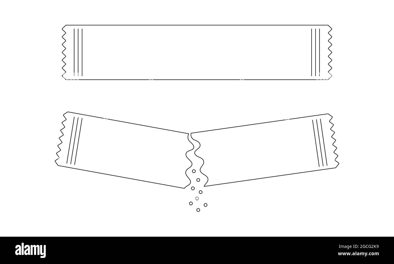 Sachets with sugar or salt whole and poured. Packets with soluble ...