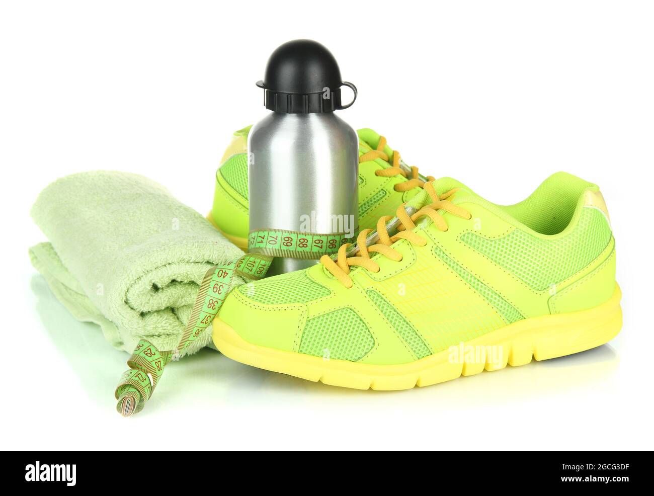 Different tools for sport isolated on white Stock Photo - Alamy