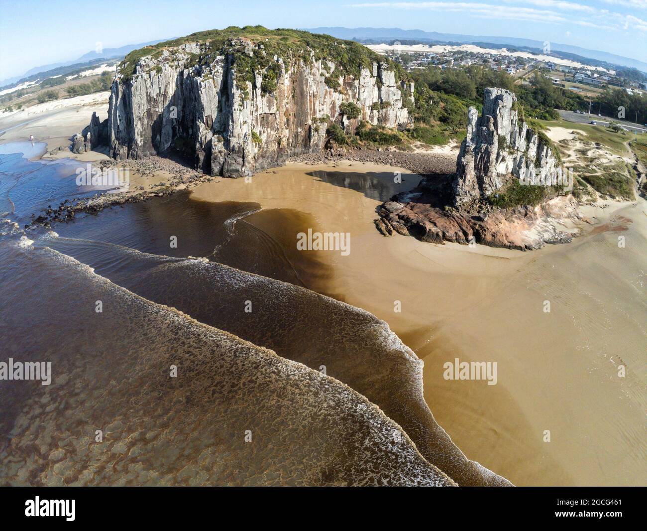Aerial view of Cliffs and Furnas at Guarita park, Torres, Rio Grande do ...