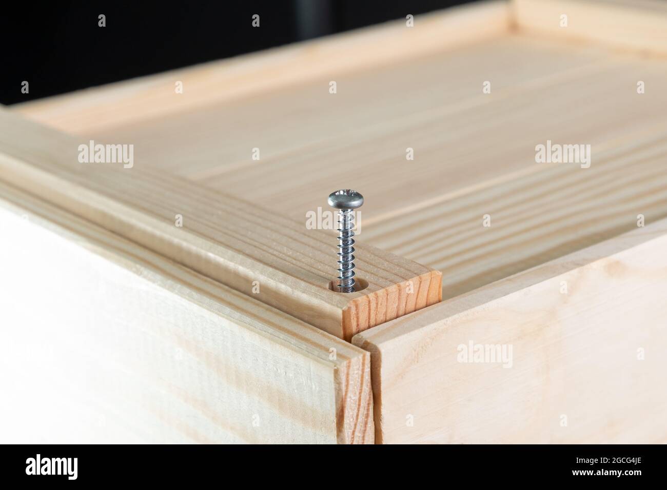 Wood product with the screw into a wooden plank Easy assembly and DIY ...