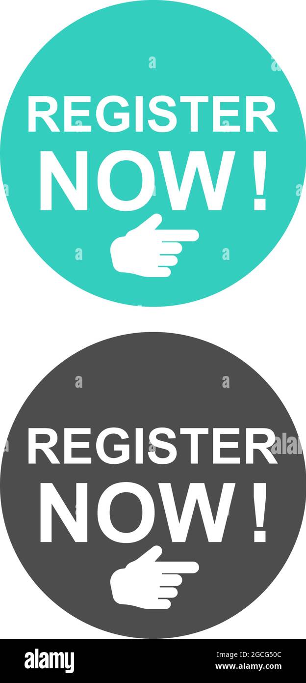 Register now icon logo button template vector Stock Vector Image & Art ...