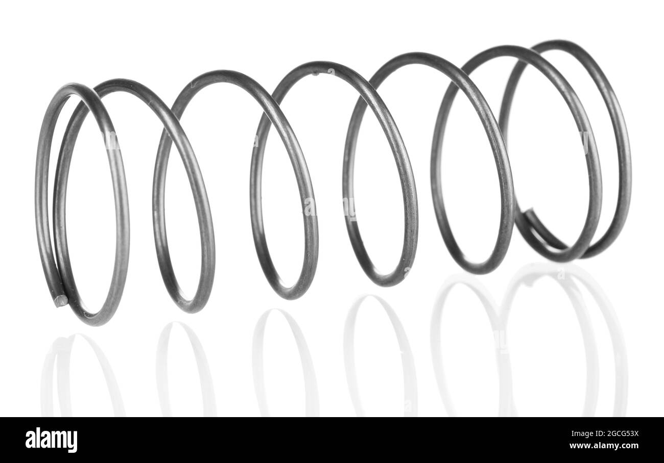 Coil spring isolated on white Stock Photo - Alamy