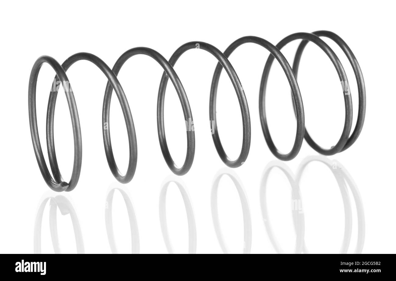 Coil spring isolated on white Stock Photo - Alamy