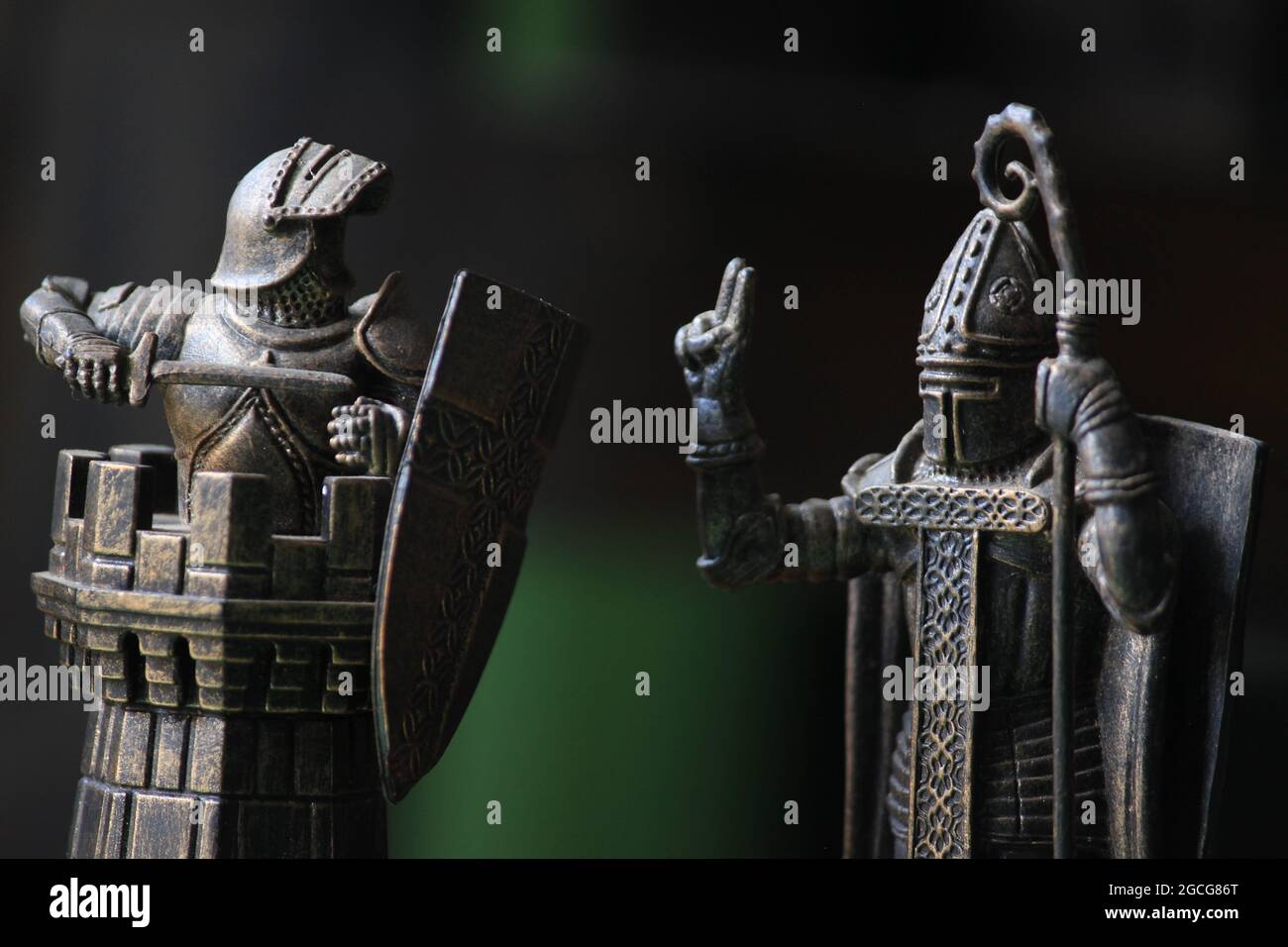 Miniature chess chess knight templar Stock Photo - Alamy