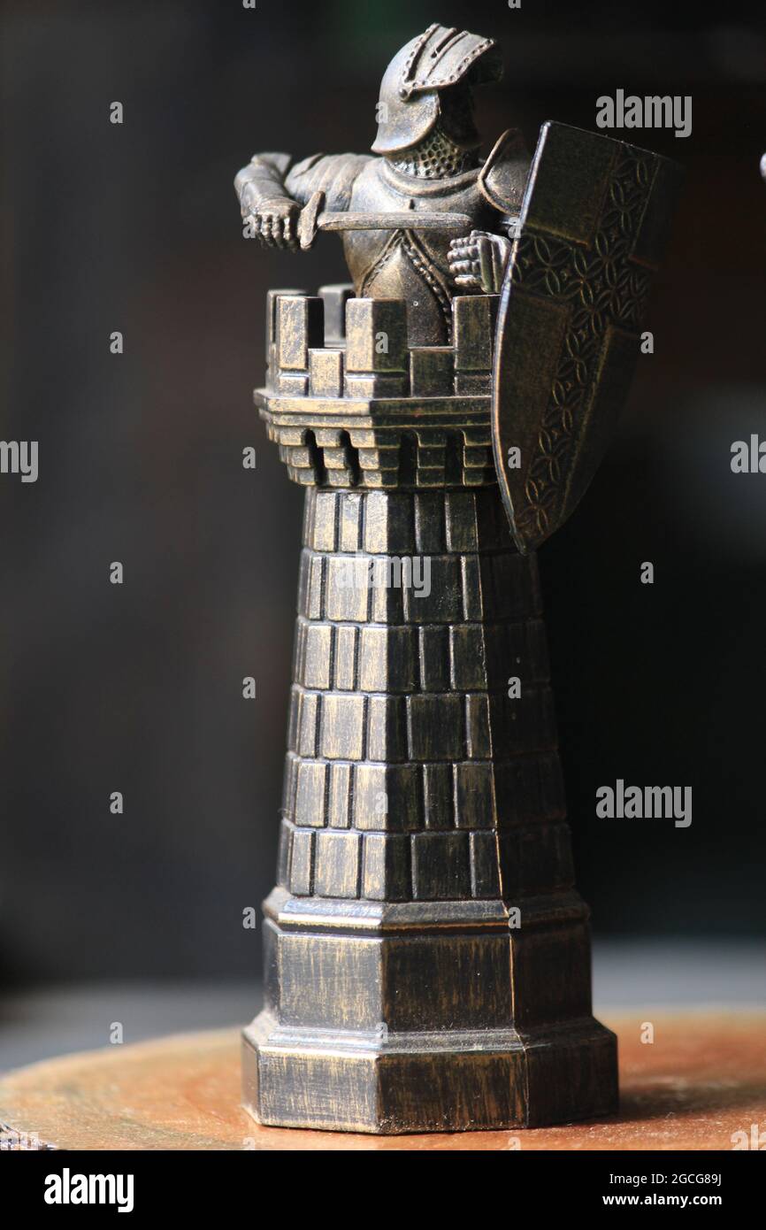 Miniature chess chess knight templar Stock Photo - Alamy