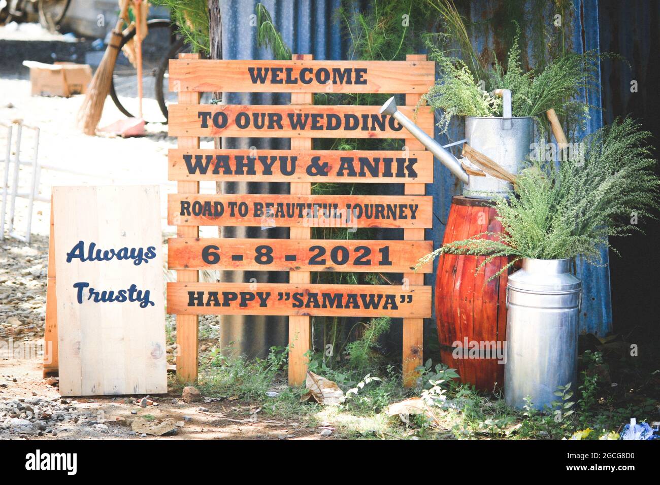 wooden board for wedding writing with a rustic theme, and a romantic ...