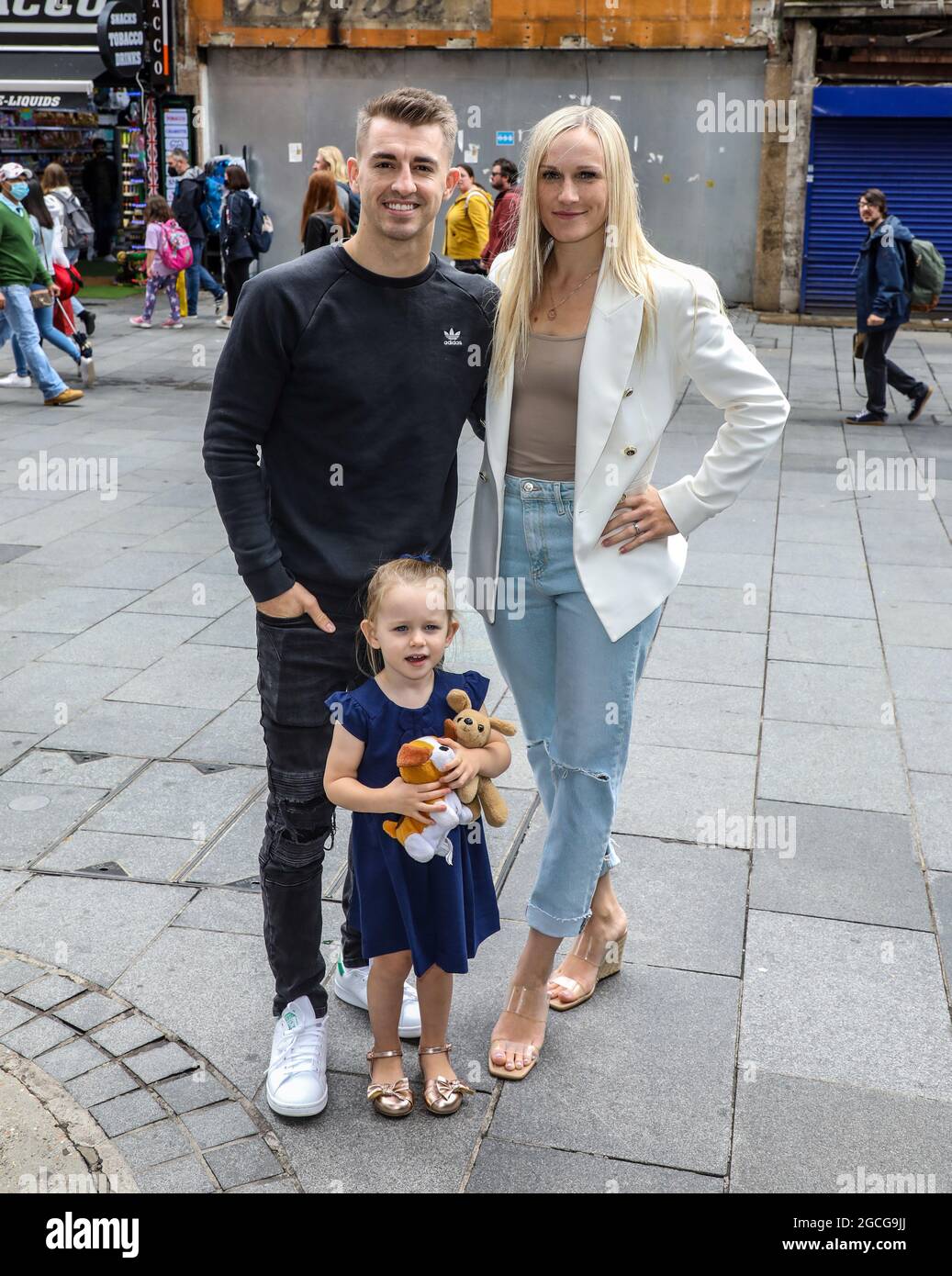 Max Whitlock seen with a guest and kid attending the premiere of Paw ...