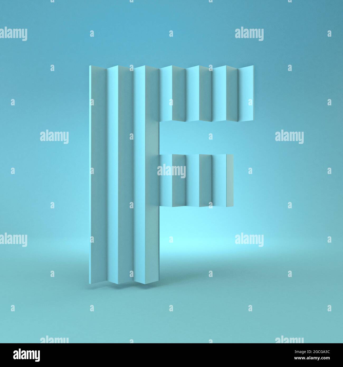 Cold blue font Letter F 3D render illustration on blue background Stock ...