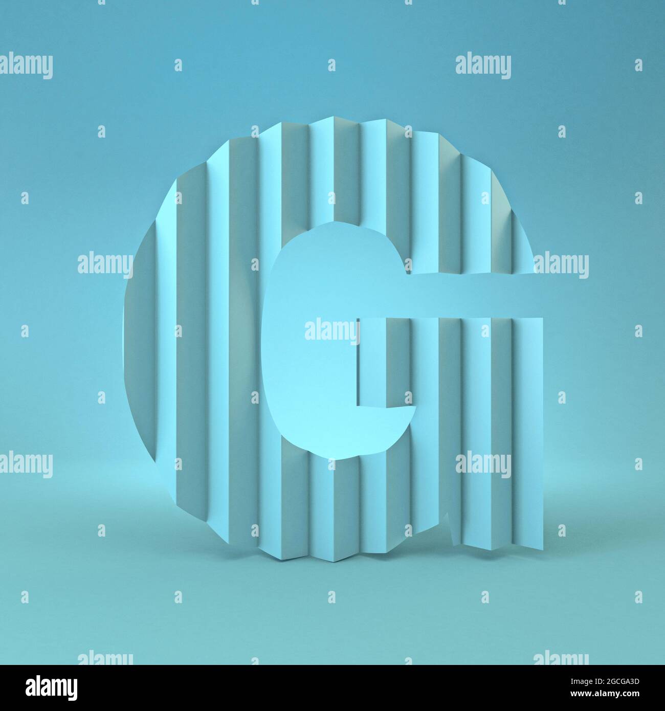 Cold blue font Letter G 3D render illustration on blue background Stock ...
