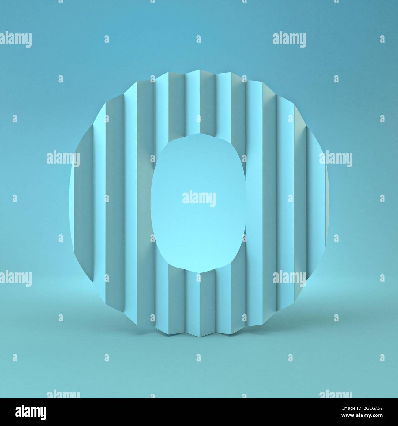Cold blue font Letter O 3D render illustration on blue background Stock ...