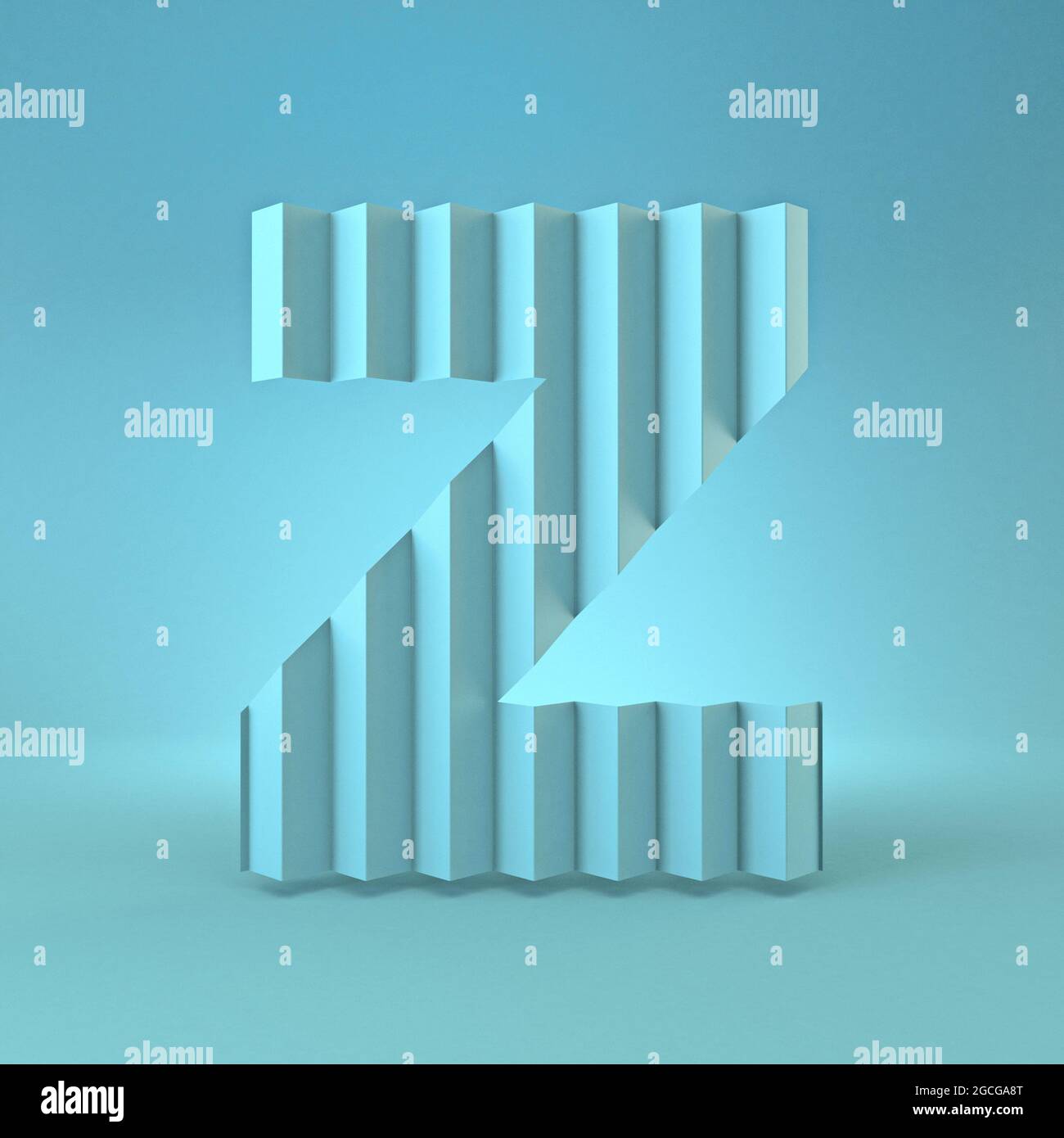 Cold blue font Letter Z 3D render illustration on blue background Stock ...