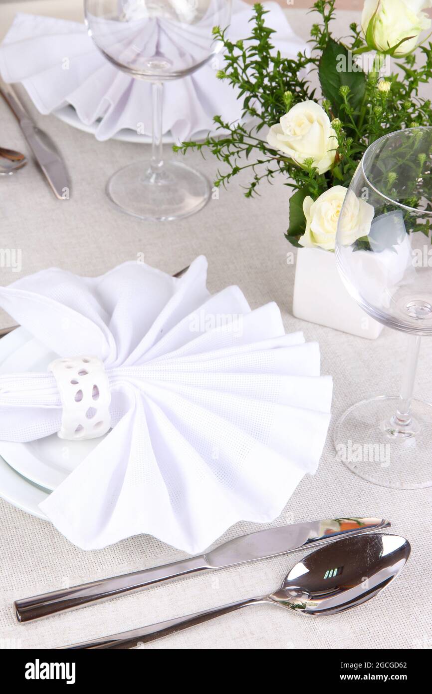 Table arrangement in restaurant Stock Photo - Alamy