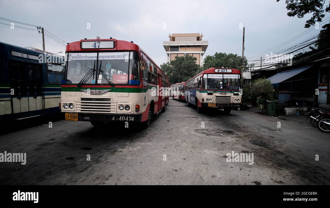 Bus Number 47 thru Klong Toey Bangkok Thailand Stock Photo - Alamy