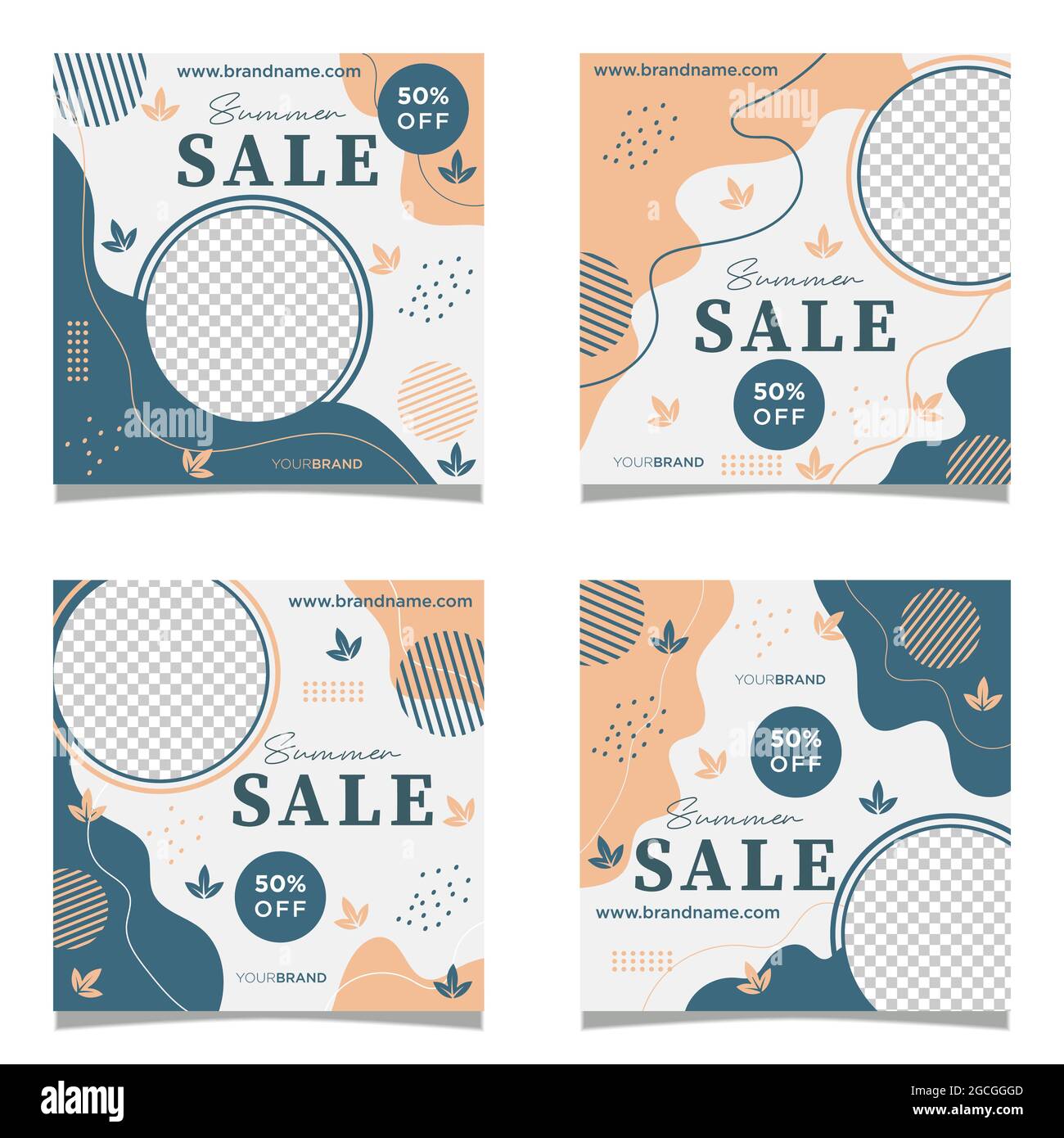 Summer sale social media post banner template pastel color, editable ...