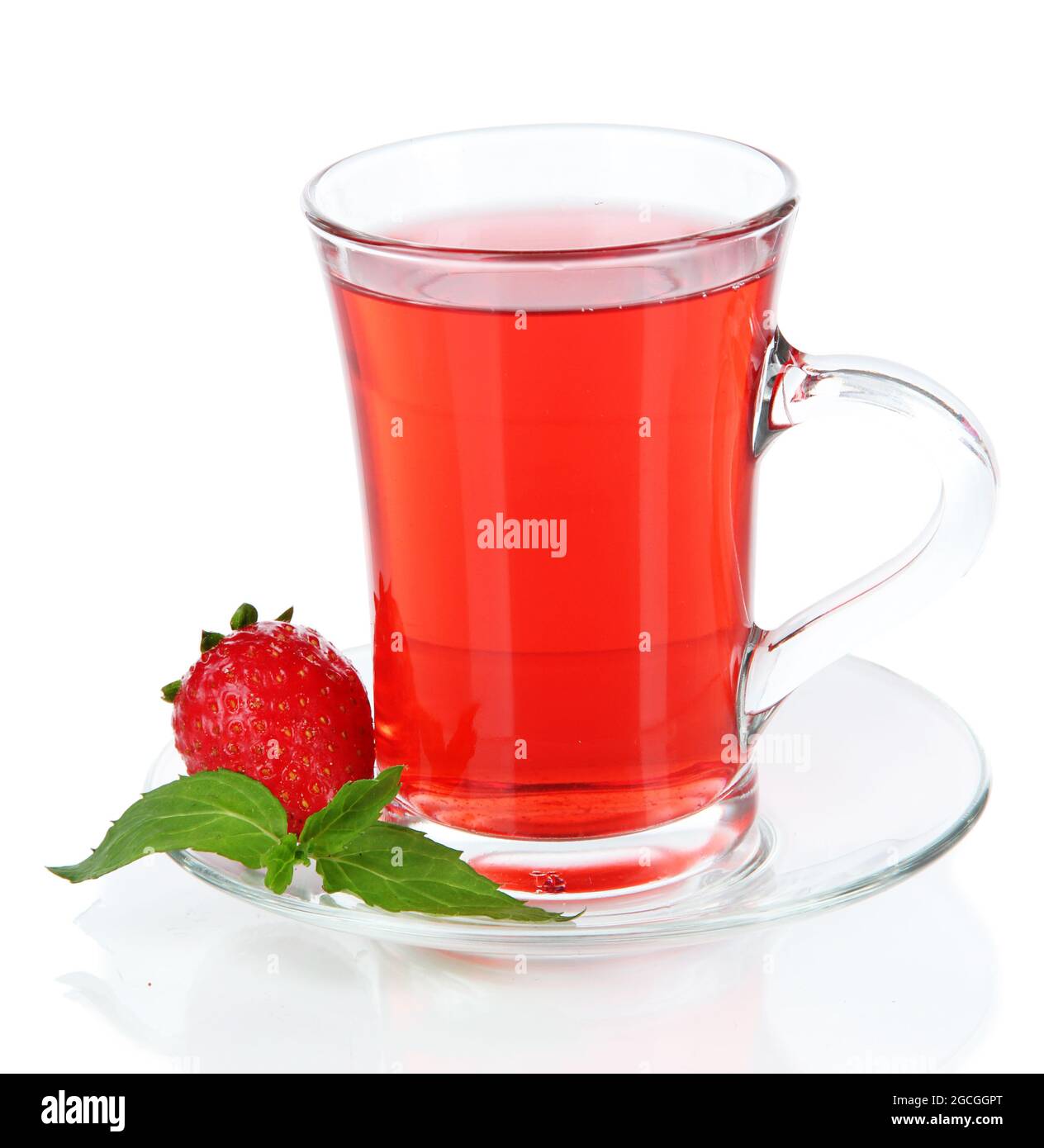 Delicious strawberry tea isolated on white Stock Photo - Alamy