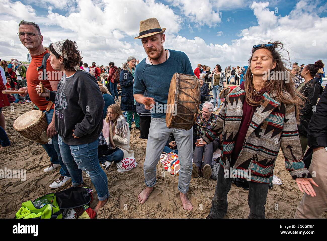 People chanting, wailing and rhythm to the sound of the drum during the ...